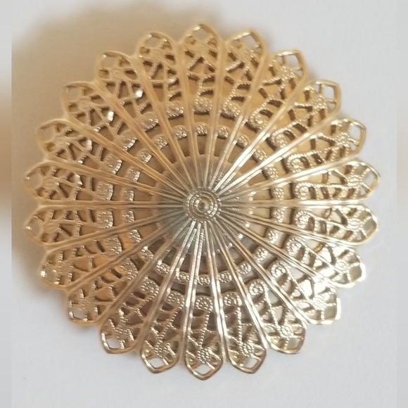 Source Unknown | Accessories | Vintage Midcentury Gold Tone Round ...